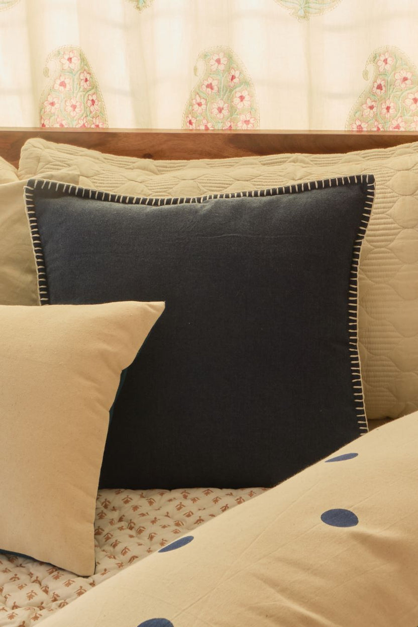 Indigo Edge Cushion – AmberStitch